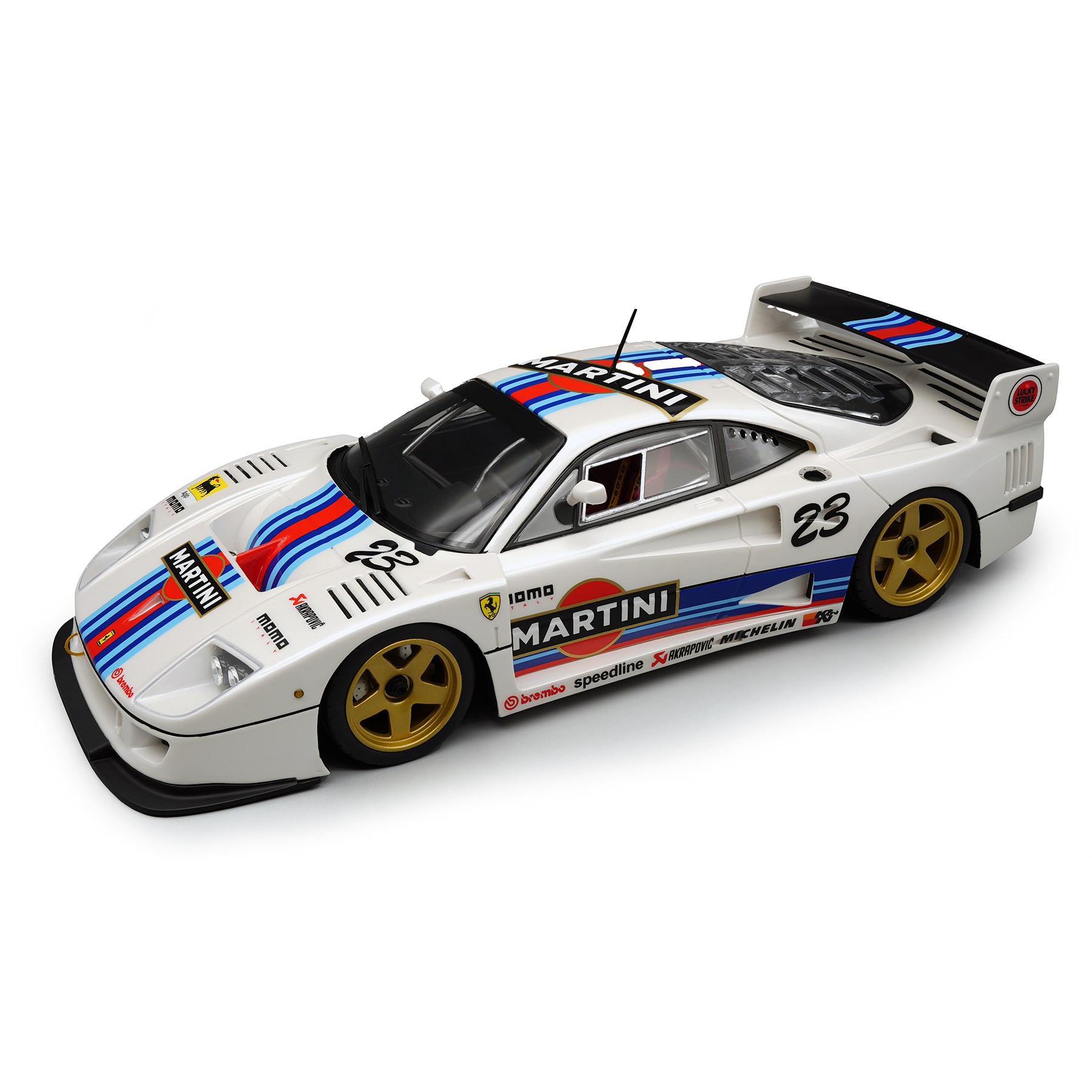 Tecnomodel Ferrari F40 LM - White Martini Livery w. Gold 5 Spoke Wheels ...